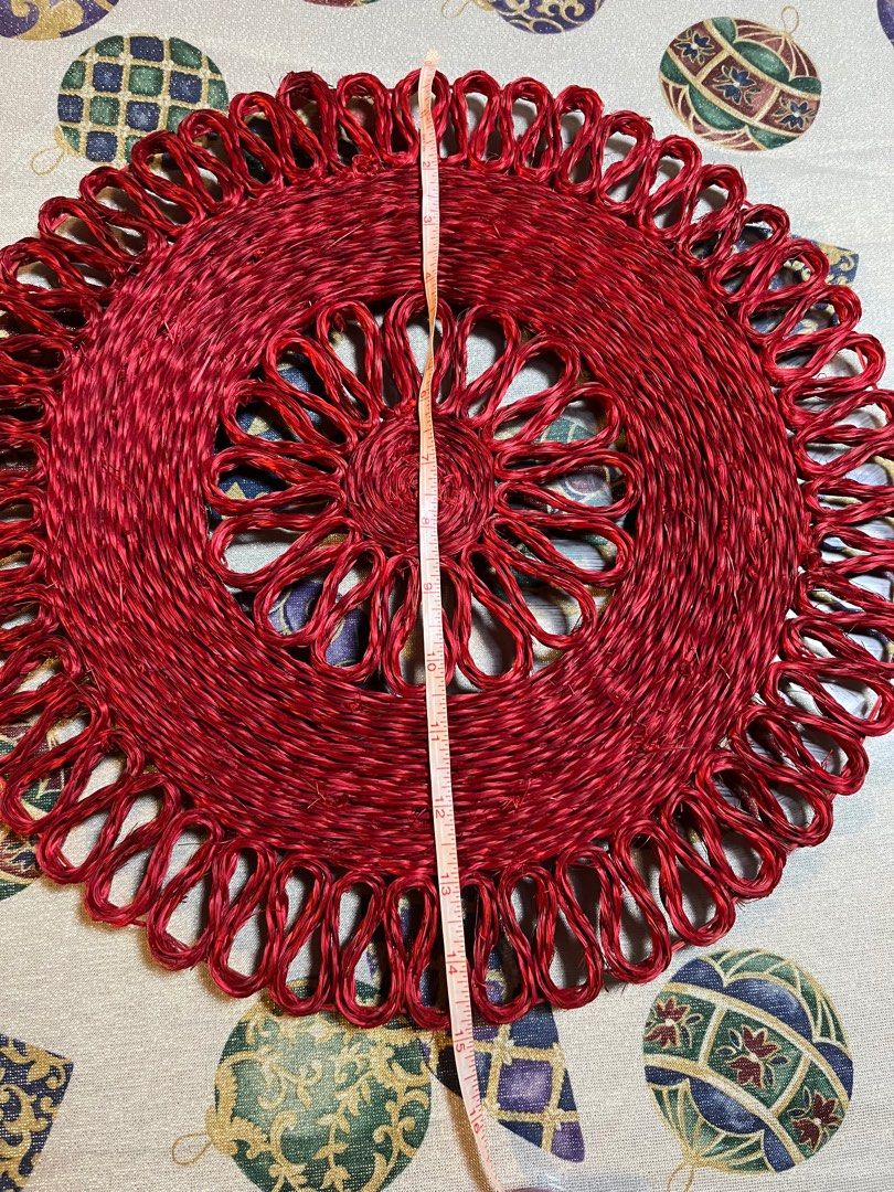 Red and Round Native Placemat, Hobbies & Toys, Stationary & Craft ...