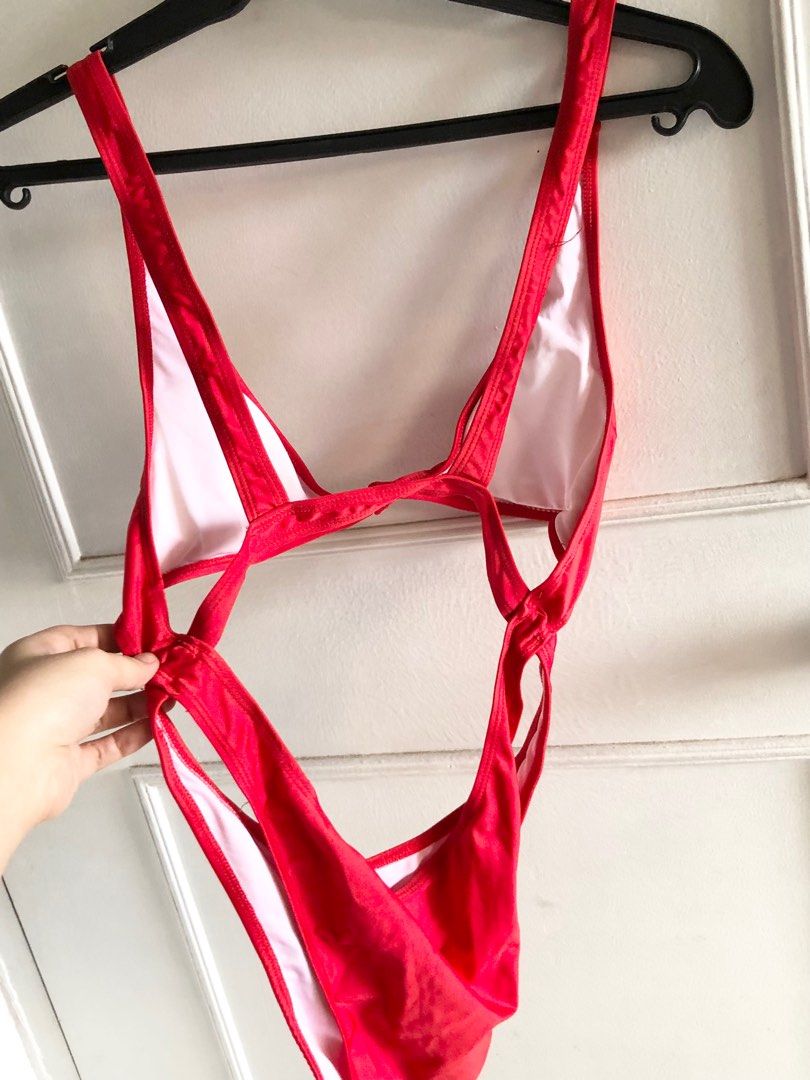 Red sexy one piece/ monokini swimsuit, Women's Fashion, Swimwear ...