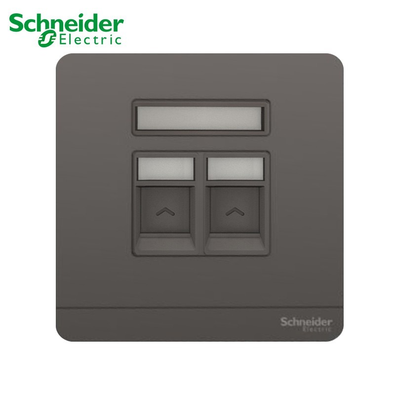 Schneider AvatarOn Data socket 1 Gang RJ45, cat6e, shuttered, In Dark ...