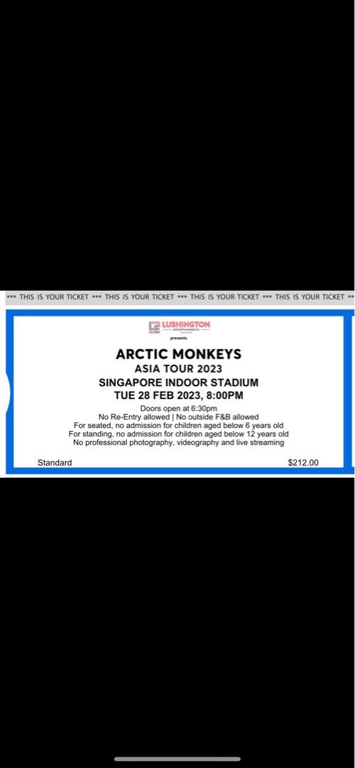 SELLING ARCTIC MONKEYS CAT 4 ticket, Tickets & Vouchers, Event Tickets ...