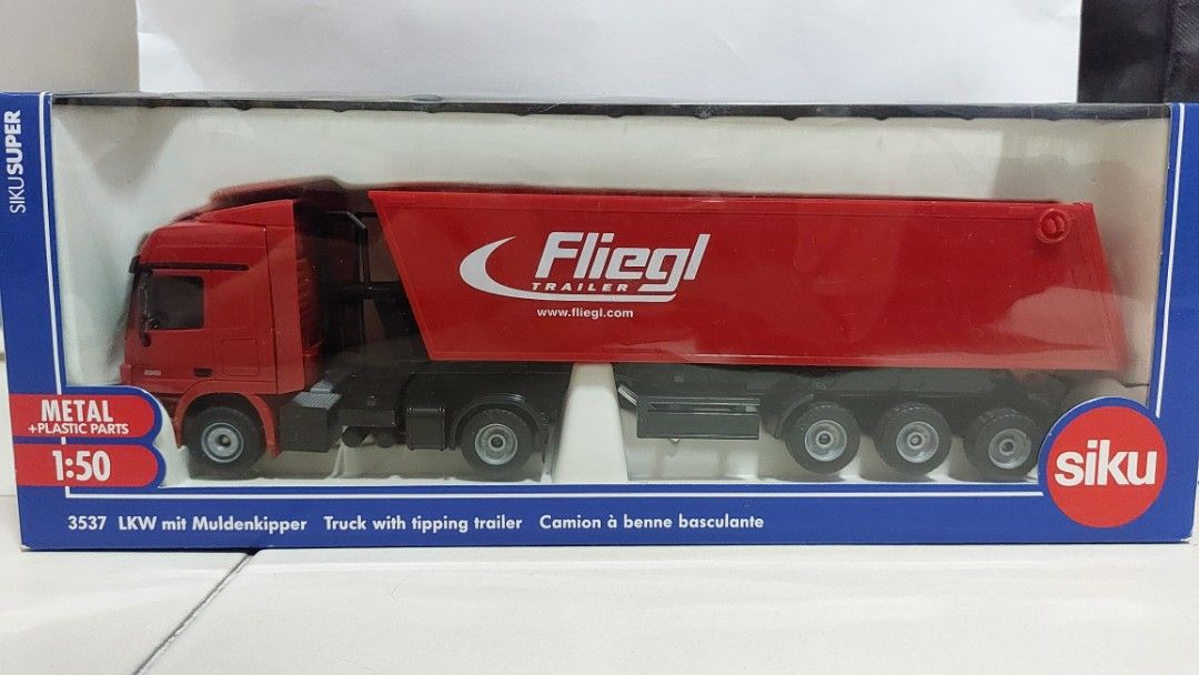 Siku Truck with tipping trailer (Scale 1:50), Hobbies & Toys, Toys & Games on Carousell
