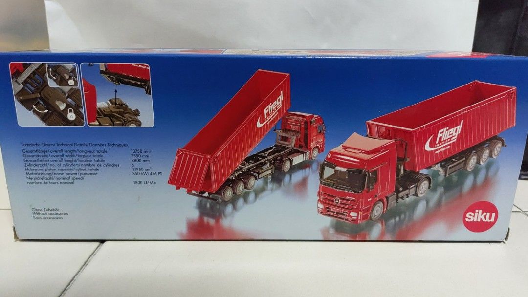 Siku Truck with tipping trailer (Scale 1:50), Hobbies & Toys, Toys & Games on Carousell