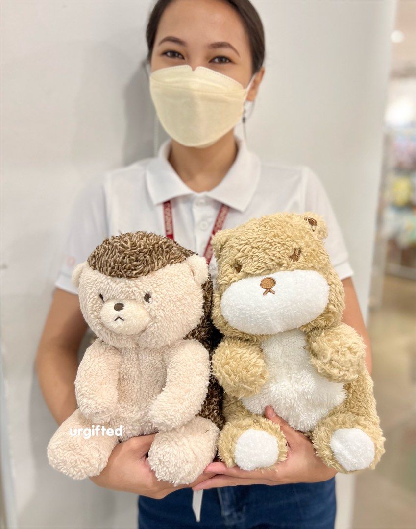 Sitting Animal Plush Toy by Miniso (fox hedgehog bear raccoon), Hobbies ...