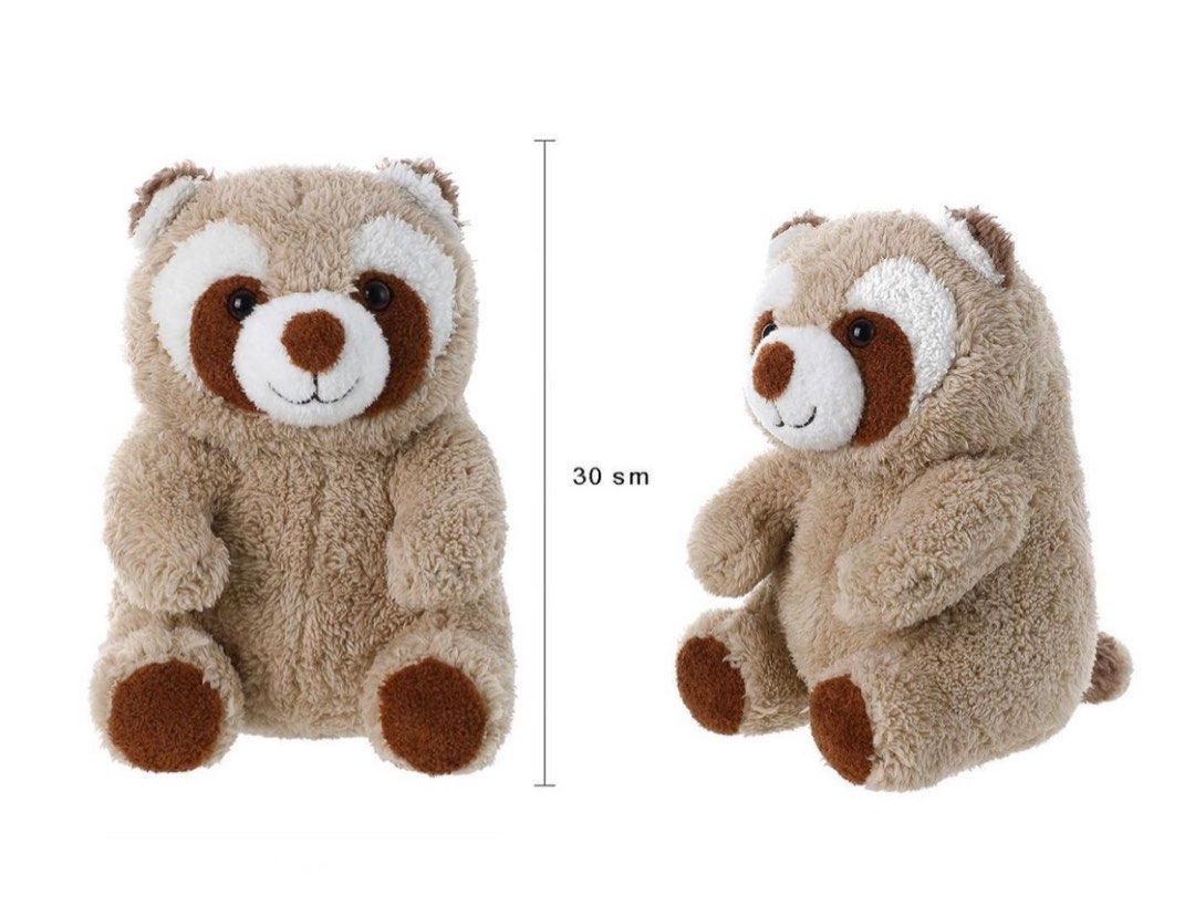 Sitting Animal Plush Toy by Miniso (fox hedgehog bear raccoon), Hobbies ...
