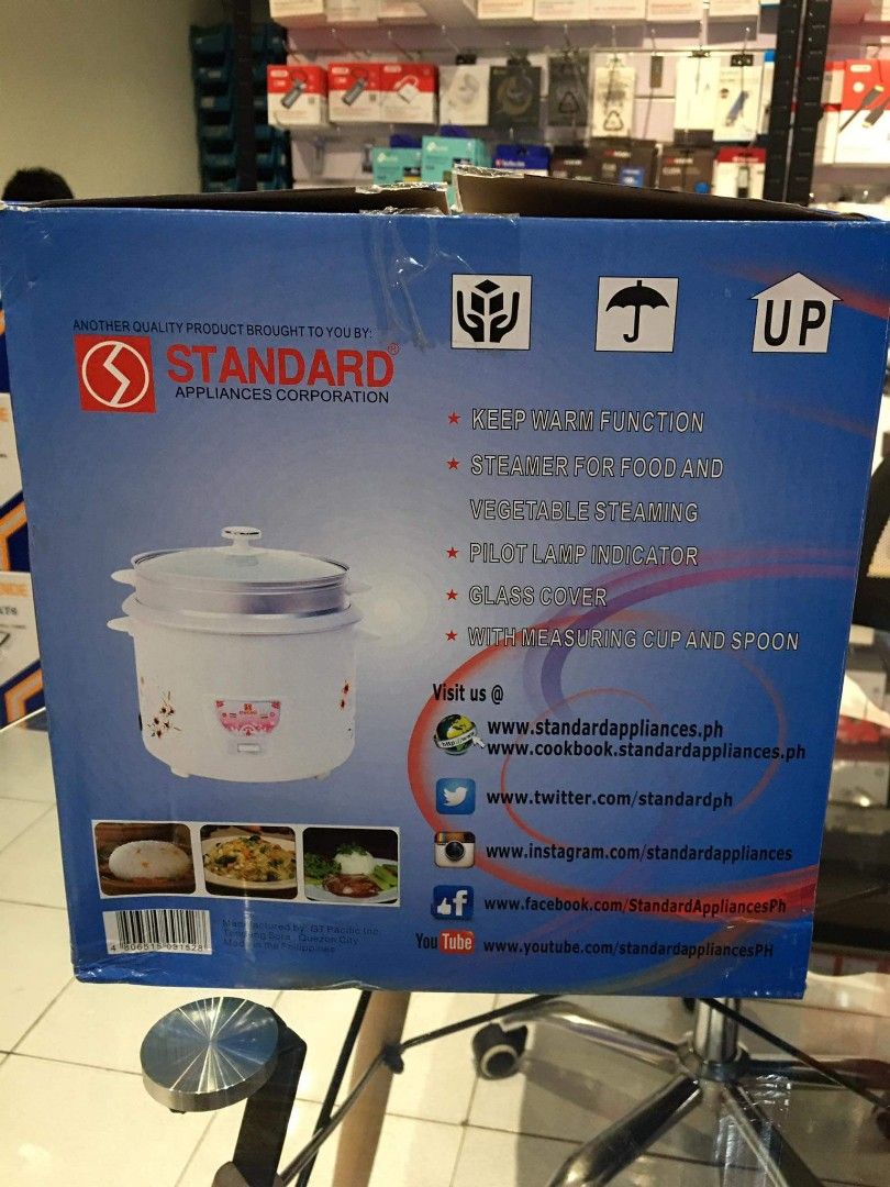 Standard 1.8L Automatic Rice Cooker With Steamer SSG-1.8L, TV & Home Appliances, Kitchen ...