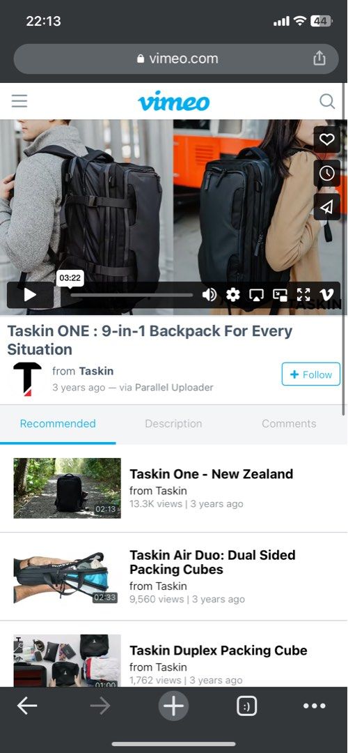 Taskin One v2 9-in-1 Backpack Carry On, Luxury, Bags & Wallets on Carousell