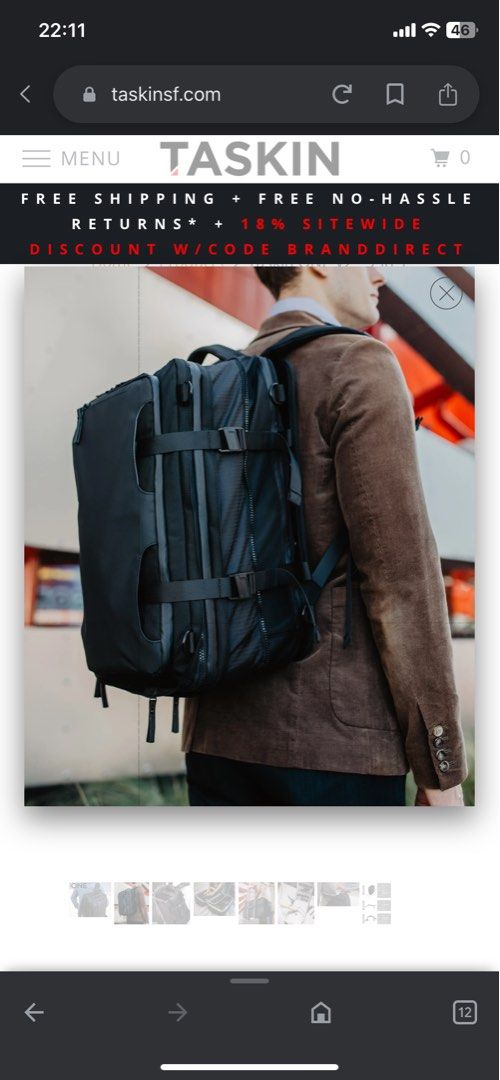 Taskin One v2 9-in-1 Backpack Carry On, Luxury, Bags & Wallets on Carousell
