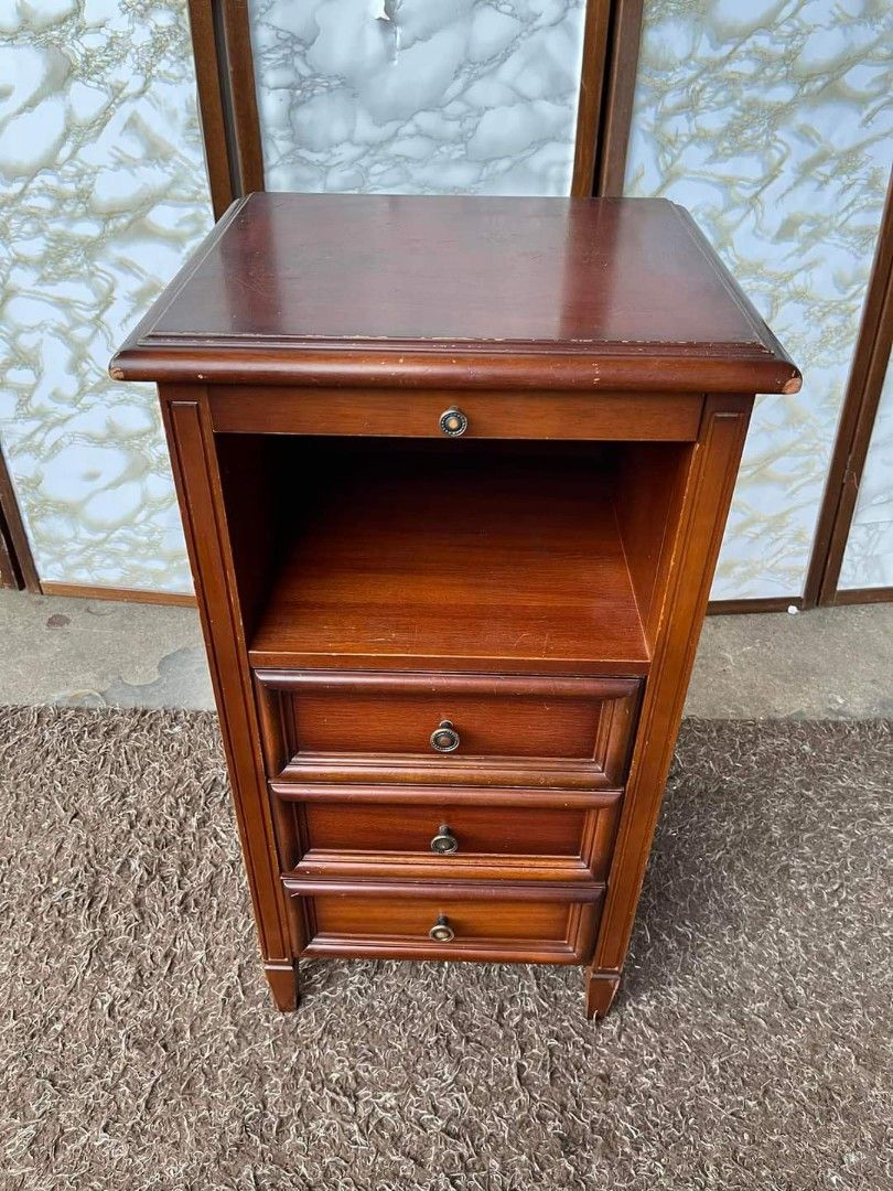 Telephone Rack 16L x 14W x 28H in Solid wood 3 pullout drawers 1 ...