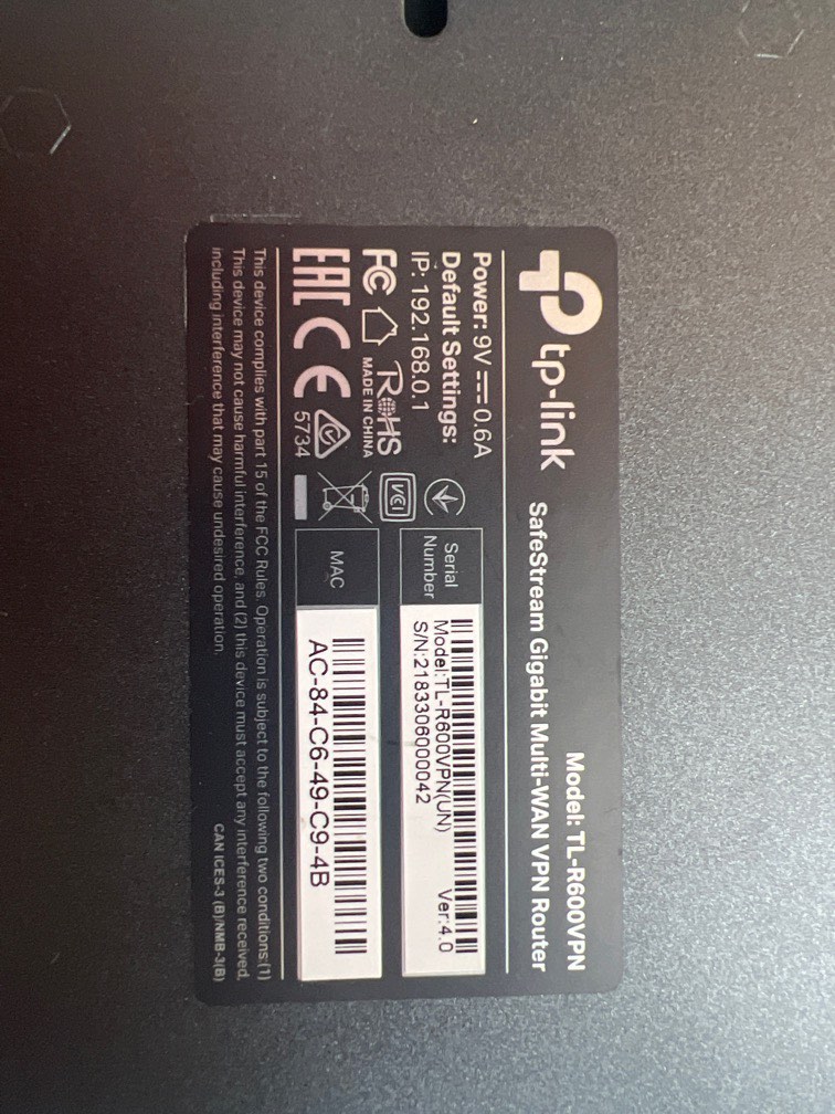 tp-link WAN VPN Router, Computers & Tech, Parts & Accessories ...