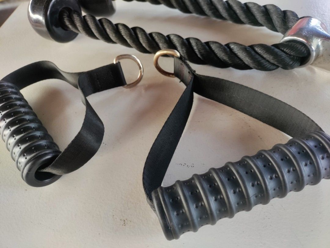 Tricep Rope and 2 Heavy Duty Handle 300kg Load Bearing Cable Machine ...