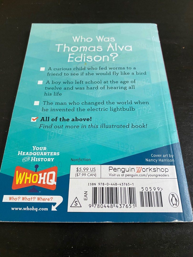 Who was Thomas Alva Edison Bg Margaret Frith, 興趣及遊戲, 書本 & 文具, 小朋友書 ...