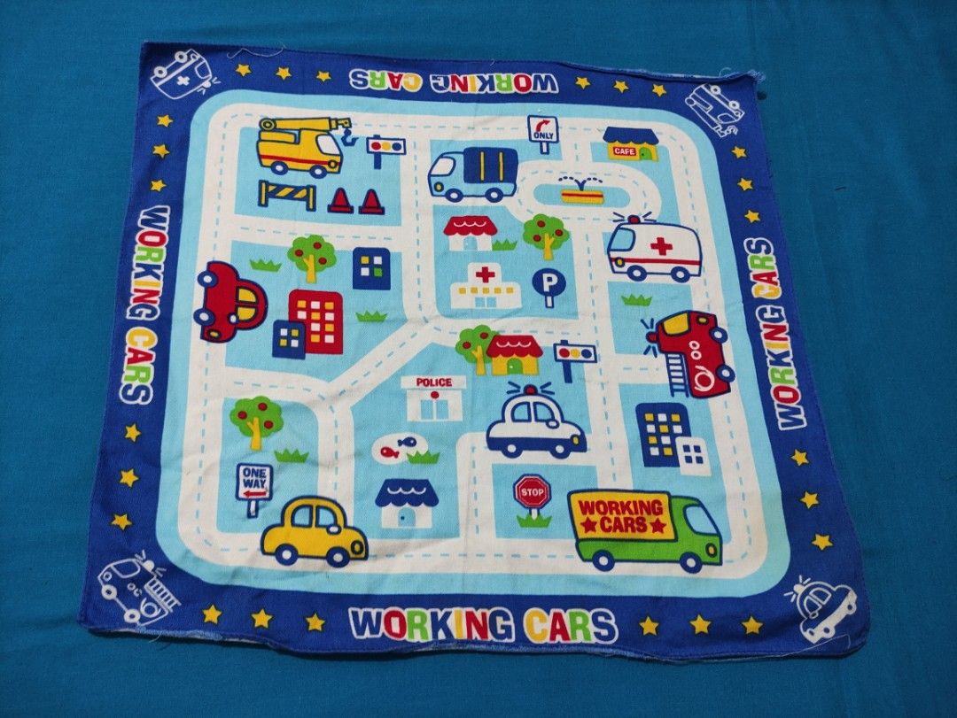 Working Cars Vehicles Kids Handkerchief, Hobbies & Toys, Toys & Games ...