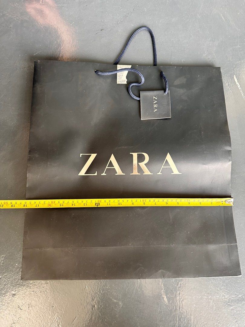 Zara XL Paper Bag with Gift Tag, Luxury, Bags & Wallets on Carousell