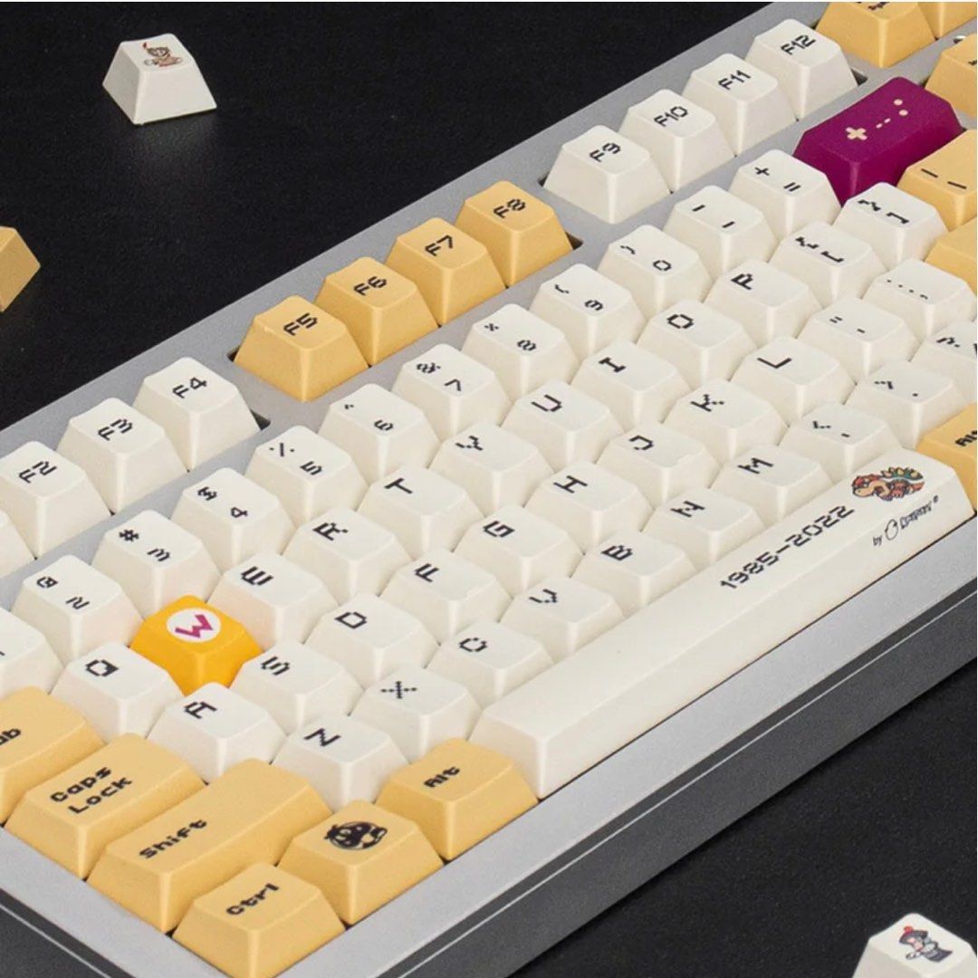 Mario Themed Yellow Themed 108 Keys XDA Profile OEM Keycaps, Computers ...