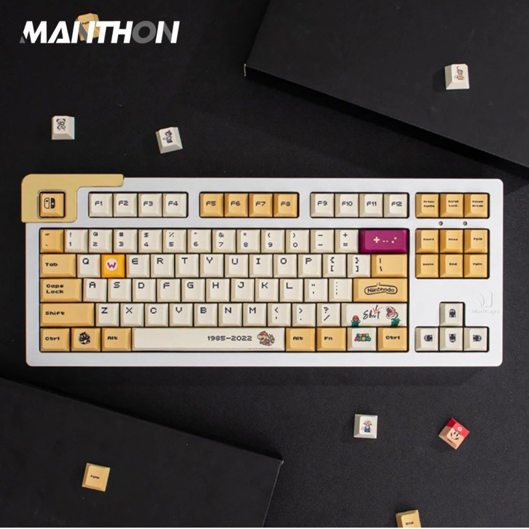 Mario Themed Yellow Themed 108 Keys XDA Profile OEM Keycaps, Computers ...