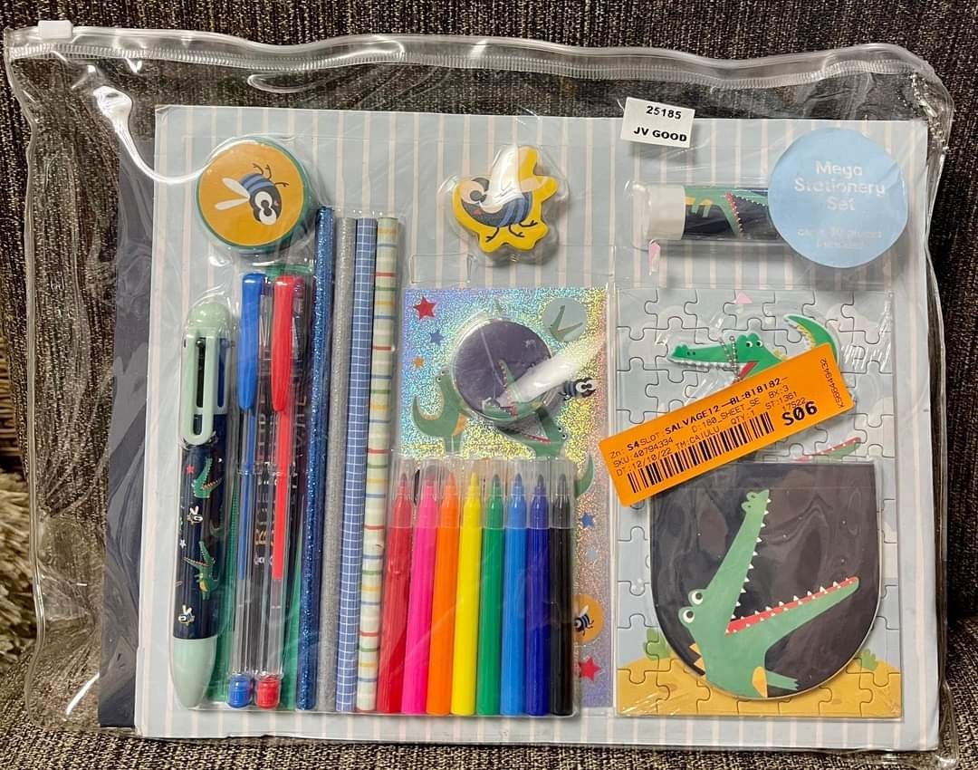 31 Piece Mega Stationery Set - Crocodile, Hobbies & Toys, Stationary ...