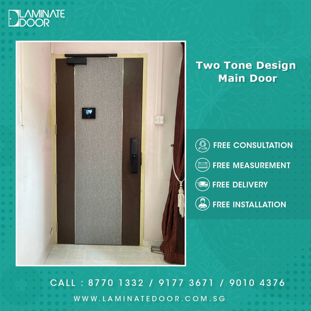 3x7ft HDB Door Types Two Tone Design Door Furniture Home Living