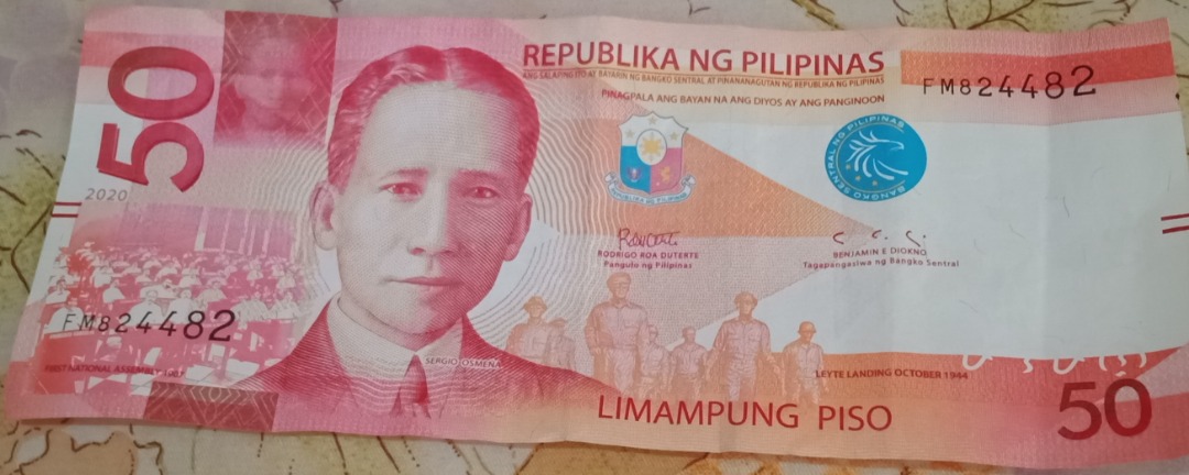 50 pesos Philippine bank note w/ Fancy serials, Hobbies & Toys ...