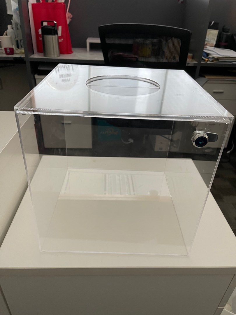Acrylic lucky draw box, Furniture & Home Living, Home Improvement ...