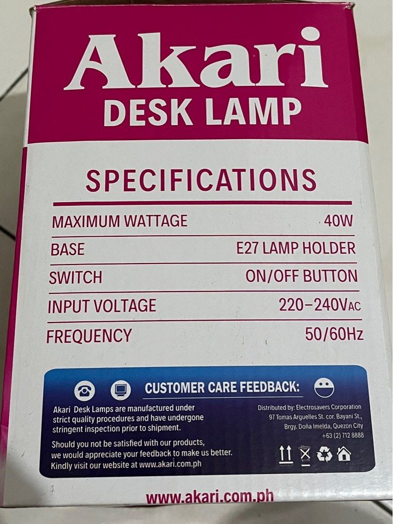 Akari Desk Lamp, Furniture & Home Living, Lighting & Fans, Lighting on ...