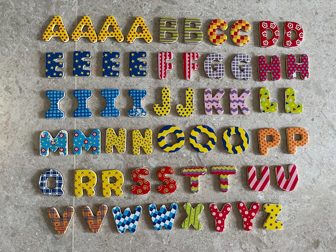 Alphabet ABC magnets (56pcs), Hobbies & Toys, Toys & Games on Carousell