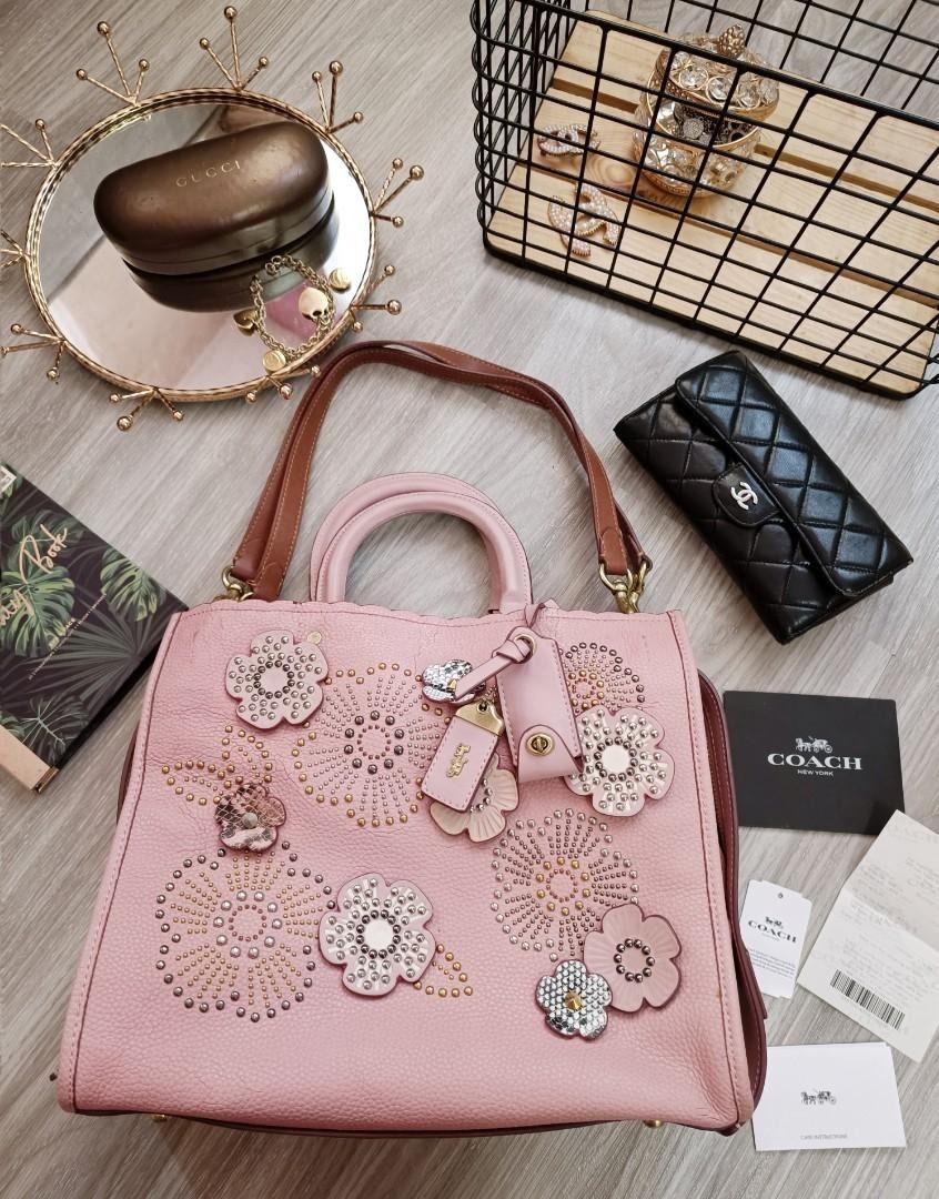 Authentic Coach Pink Tea Rose Rogue Bag - Original Sling Crossbody ...