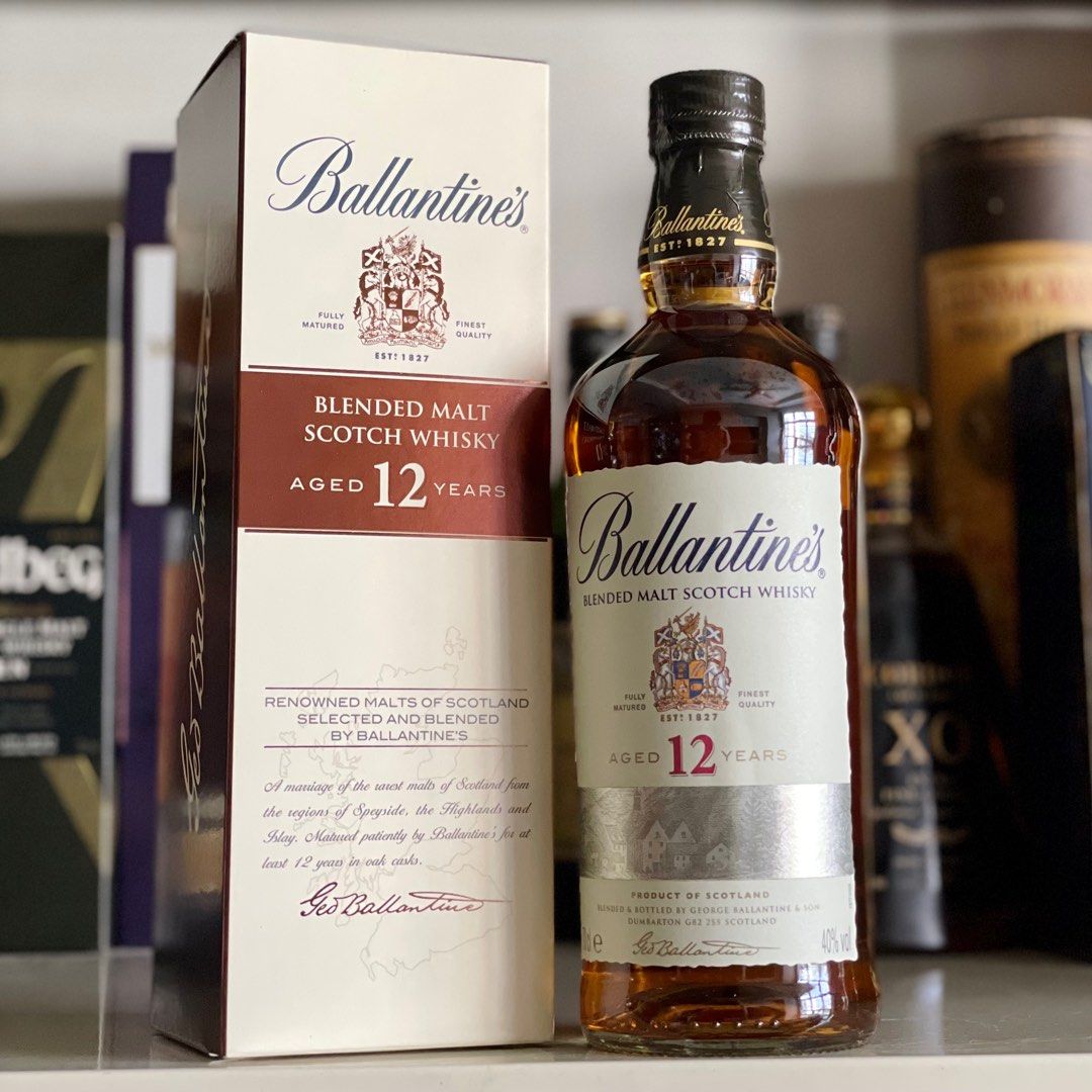 Ballantines 12 Whisky Scotch w box 700ml, Food & Drinks, Beverages on ...