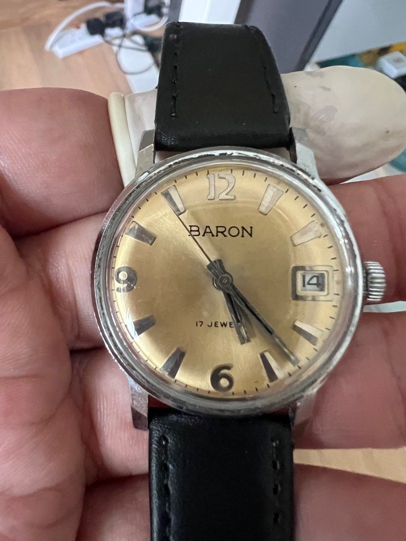 Baron mechanical vintage manual winding salmon dial, Luxury, Watches on ...