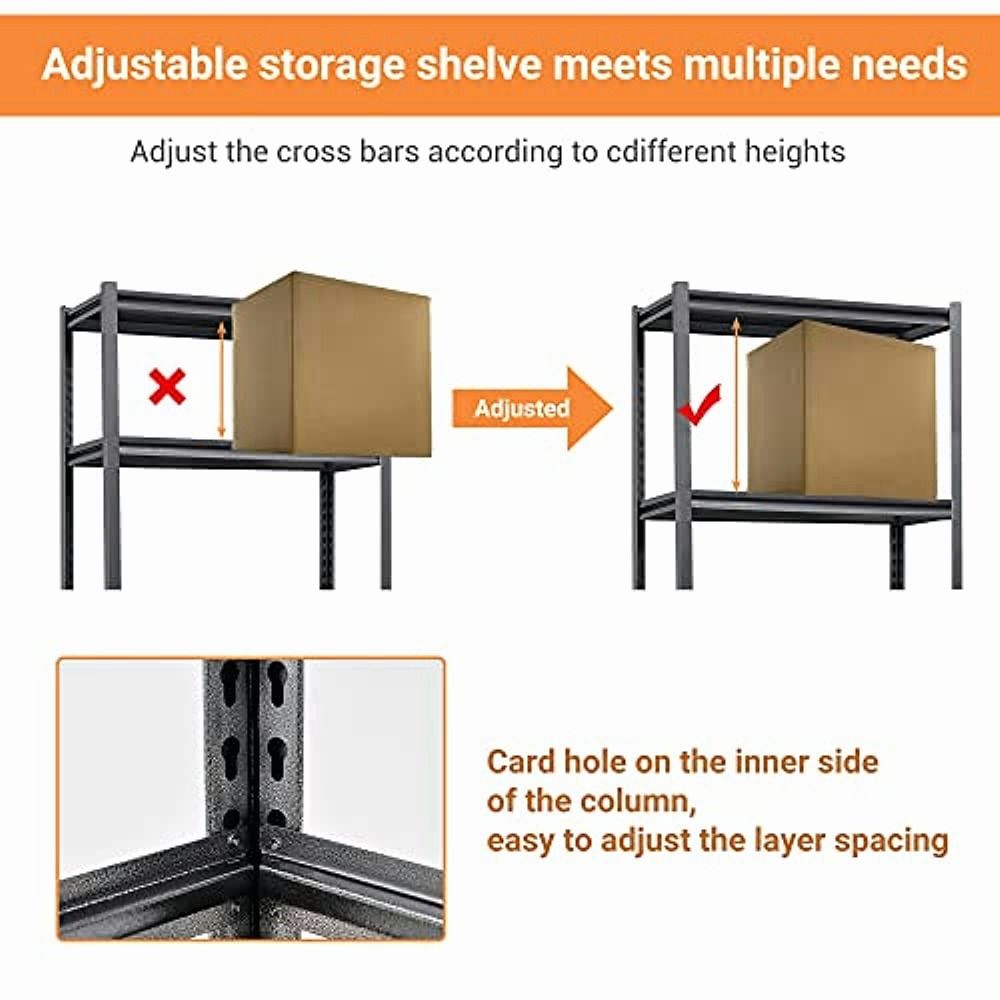 Black Metal Rack Shelves Racks 3/5 Layer All-steel Boltless Rack ...