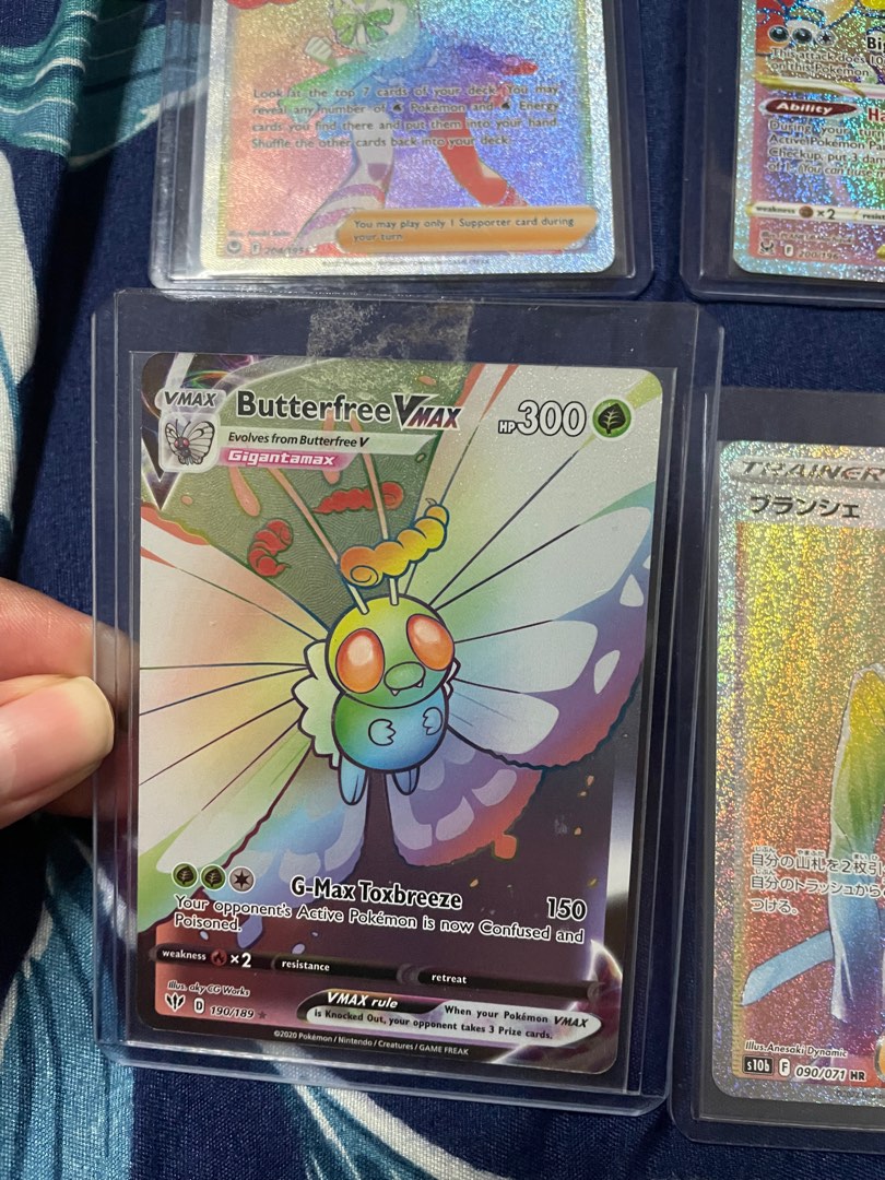 BUTTERFREE VMAX RAINBOW, Hobbies & Toys, Toys & Games on Carousell