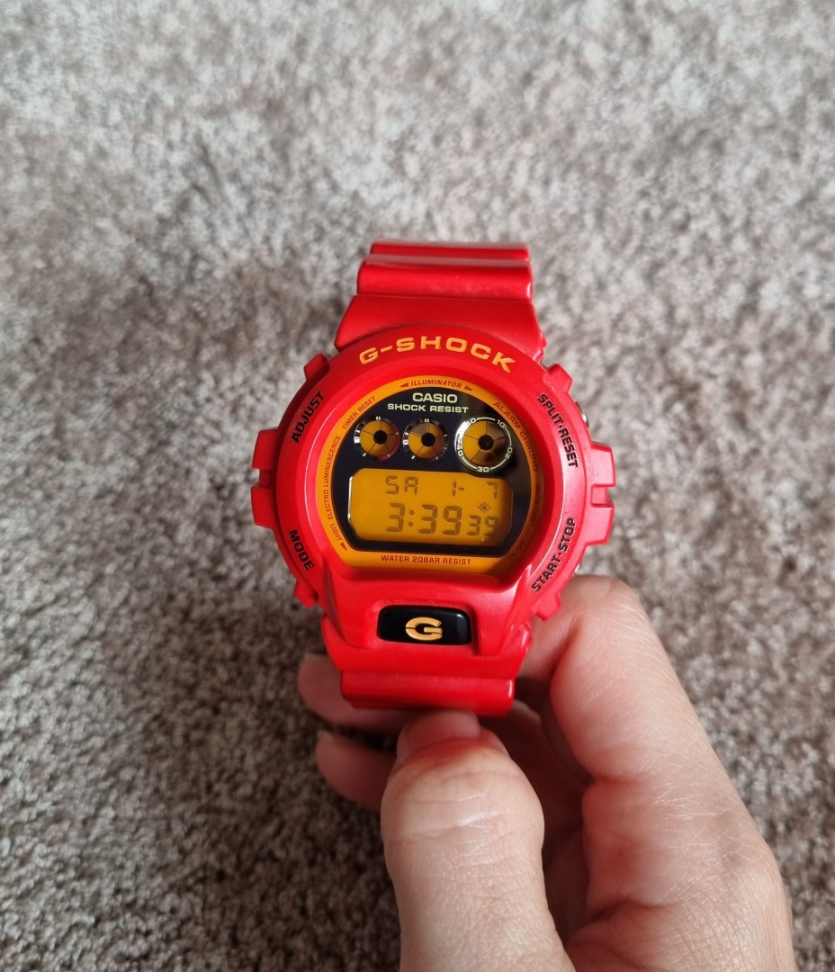Casio G-Shock DW-6900CB Red gshock 6900, Men's Fashion, Watches ...