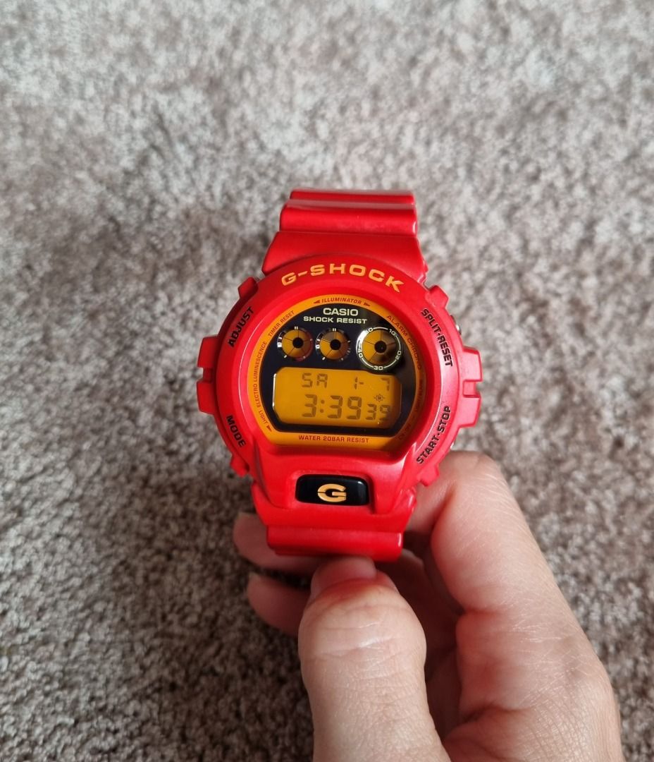 Casio G-Shock DW-6900CB Red gshock 6900, Men's Fashion, Watches ...