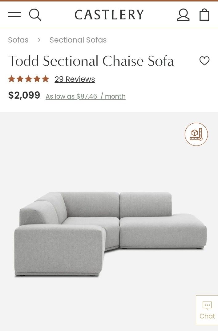 Castlery Todd Sectional Chaise Sofa, Furniture & Home Living, Furniture ...