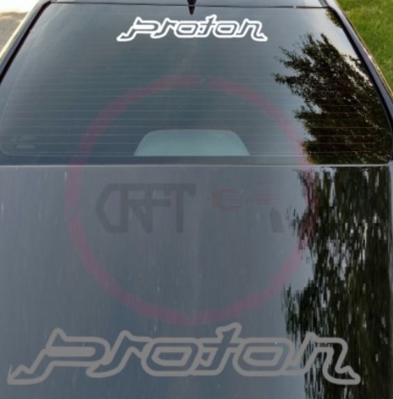 CFS495 Proton 1990s Font Stiker Sticker Vinyl Decal Stripes Cermin ...