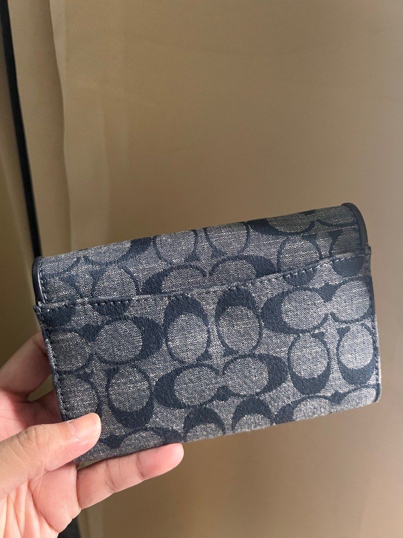 Coach Bifold Wallet Denim, Women's Fashion, Bags & Wallets, Wallets ...