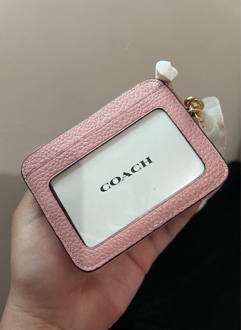 Coach Zip Card in Powder Pink, Women's Fashion, Bags & Wallets, Wallets ...