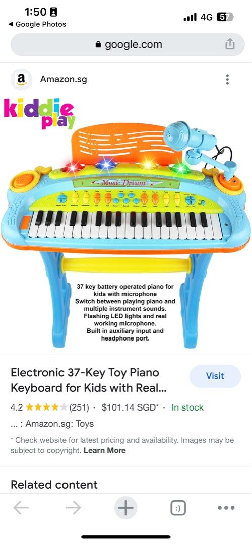 Cool Star Keyboard with Sound and Light, Hobbies & Toys, Toys & Games ...