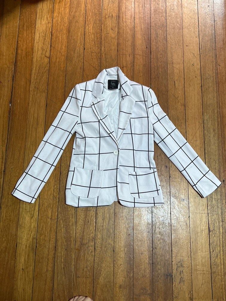 Cotton On Black and white coat, Women's Fashion, Coats, Jackets and Outerwear on Carousell