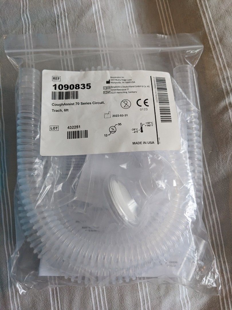 CoughAssist 70 Series Circuit Trach 6ft, Health & Nutrition, Assistive ...