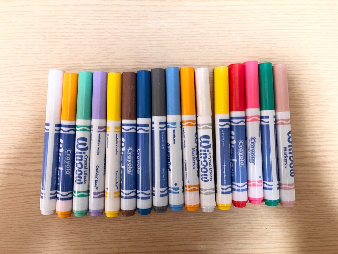 Crayola window markers, 興趣及遊戲, 手作＆自家設計, 文具及工藝 - 畫作及印刷品 - Carousell