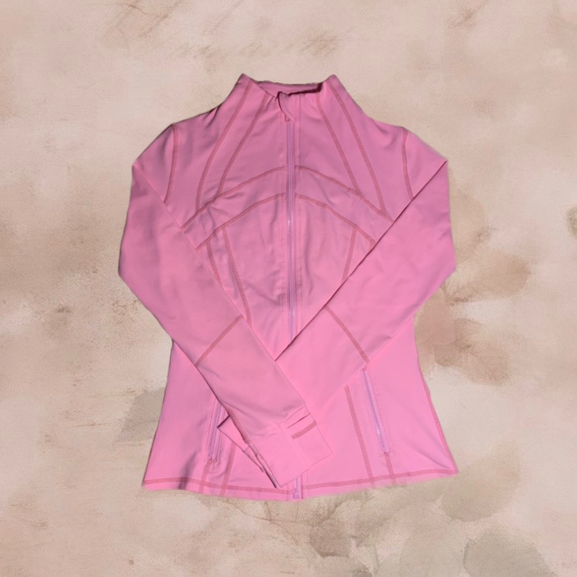 Lululemon pink define jacket yoga jacket body hugging jacket coquette ...