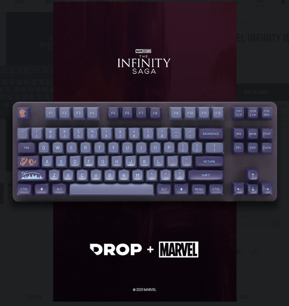 Drop + Marvel Infinity War Keycap Set | MT3 | ABS Double Shot | 160 ...
