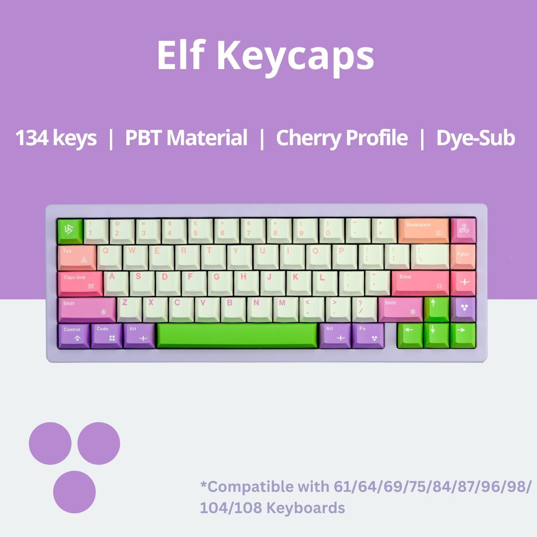 Elf Keycaps | Cherry Profile | PBT Dye-Sub | Royal Kludge Tecware ...
