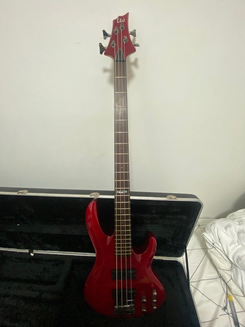 ESP LTD B-154 DX 4-String Thru Red with Hard Case, Hobbies & Toys ...