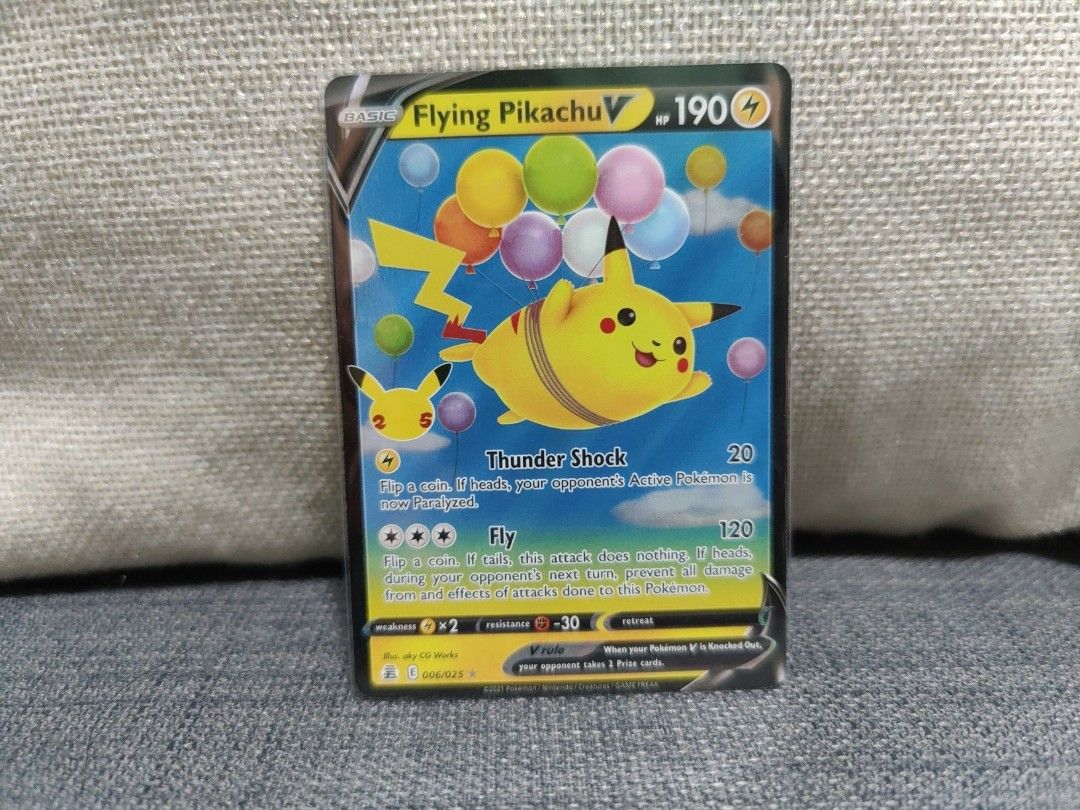Flying Pikachu V 25th Anniversary card, Hobbies & Toys, Toys & Games on ...