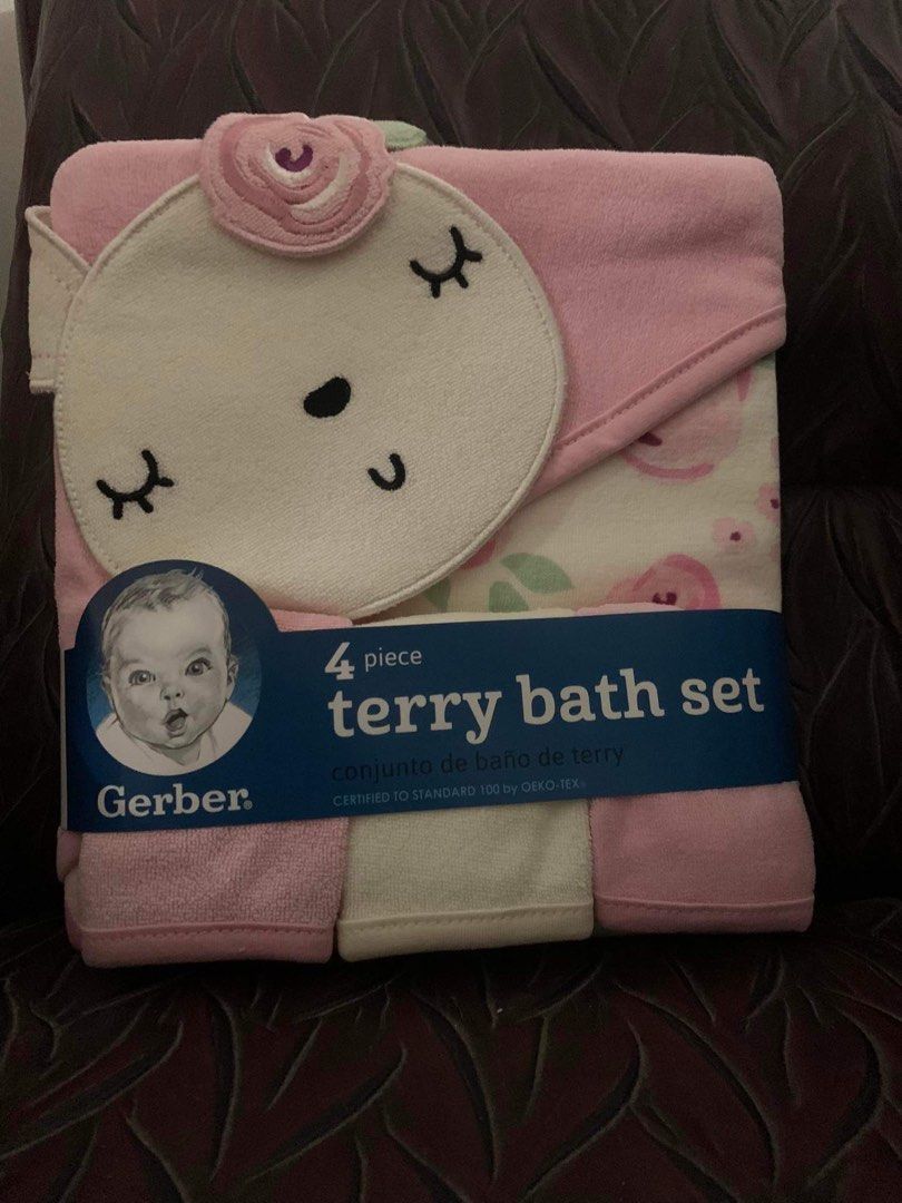 Gerber 4 piece terry bath set, Babies & Kids, Babies & Kids Fashion on ...