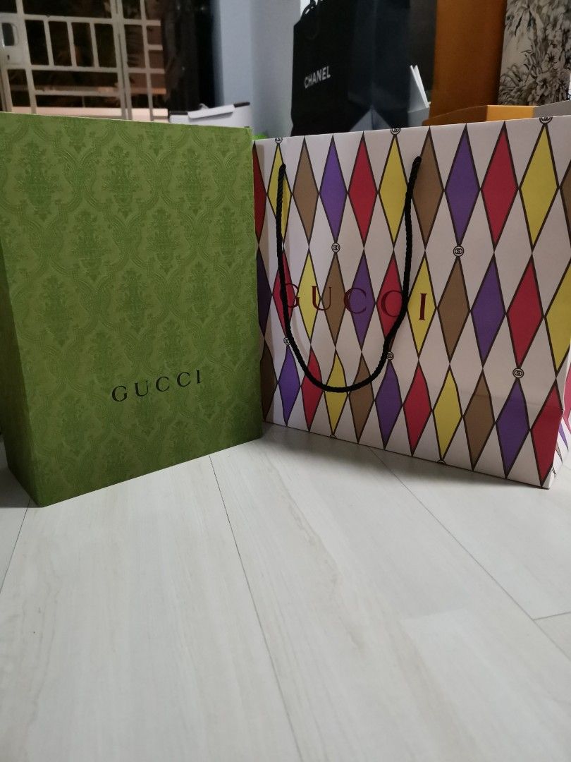 Gucci paper bag and box authentic, Luxury, Accessories on Carousell