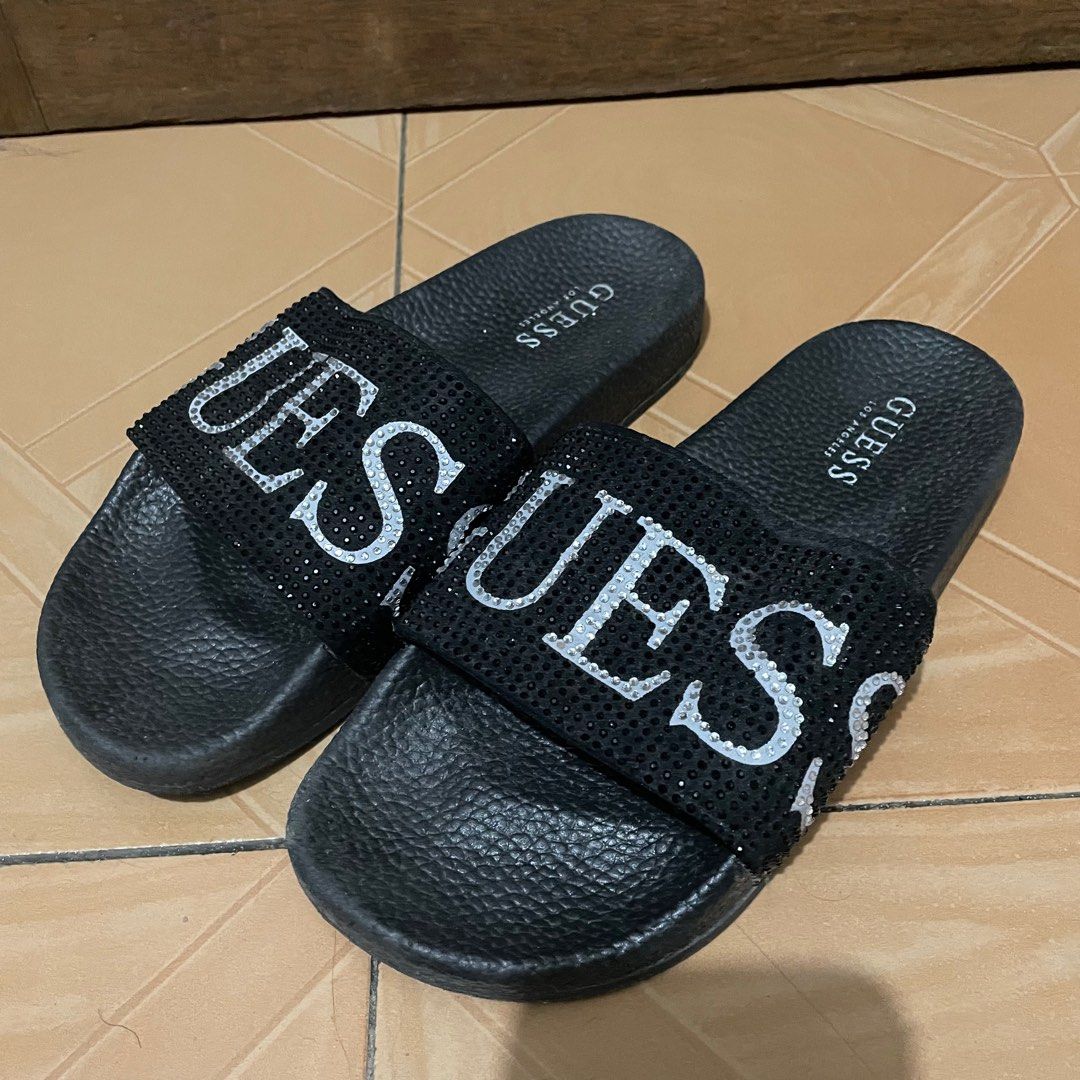 Guess Slides, Women's Fashion, Footwear, Flats & Sandals on Carousell