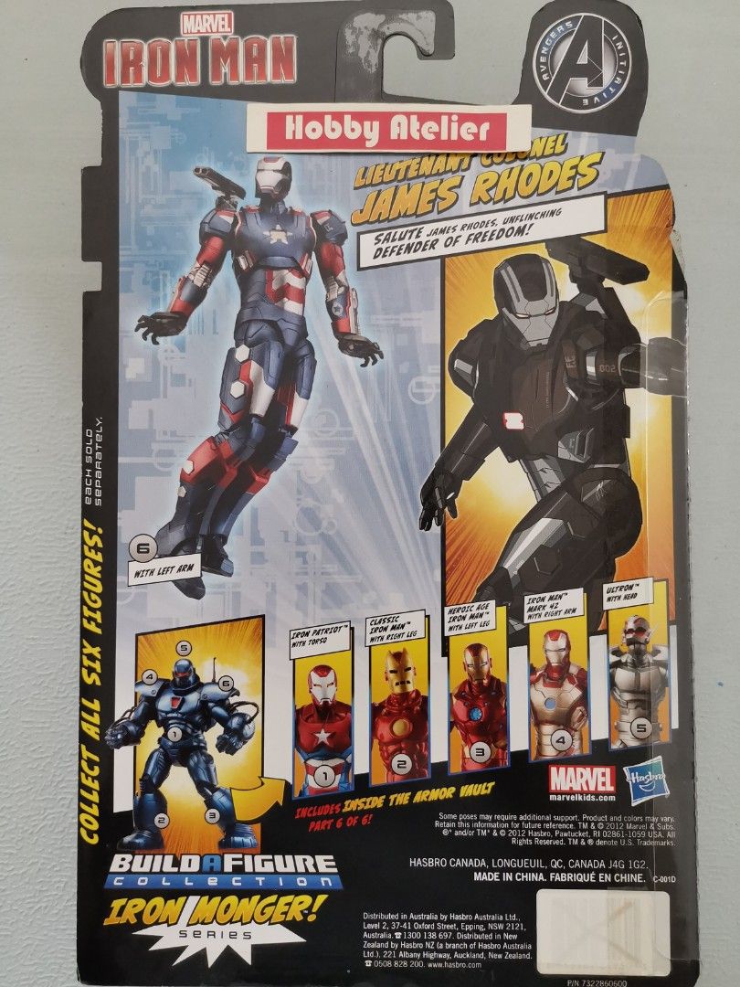 Hasbro Ironman Lieutenant Colonel James Rhodes, Hobbies & Toys, Toys ...