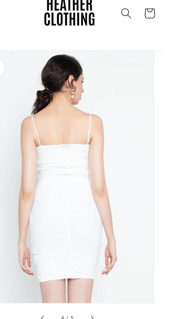 Heather Clothing Hot Mesh in White, Women's Fashion, Dresses & Sets ...